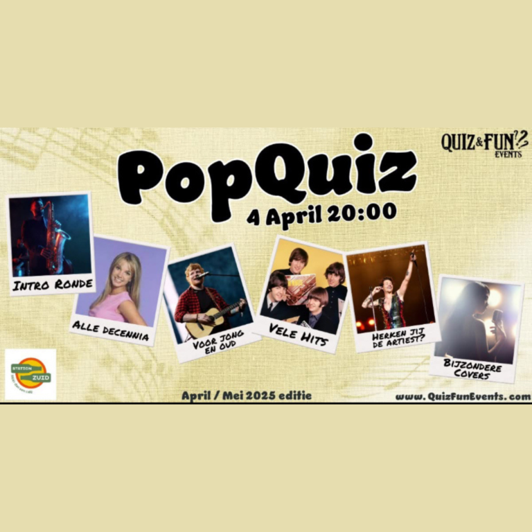 POPQUIZ april 2025 (Sold Out) - Station Zuid